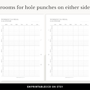 Monthly Workout and Meal Planner, Monthly Health Planner, Fitness and ...