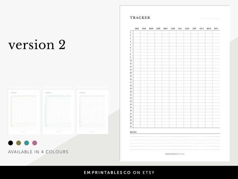 365 Day Tracker, Daily Progress Tracker, Goal Tracking Journal, Habit ...