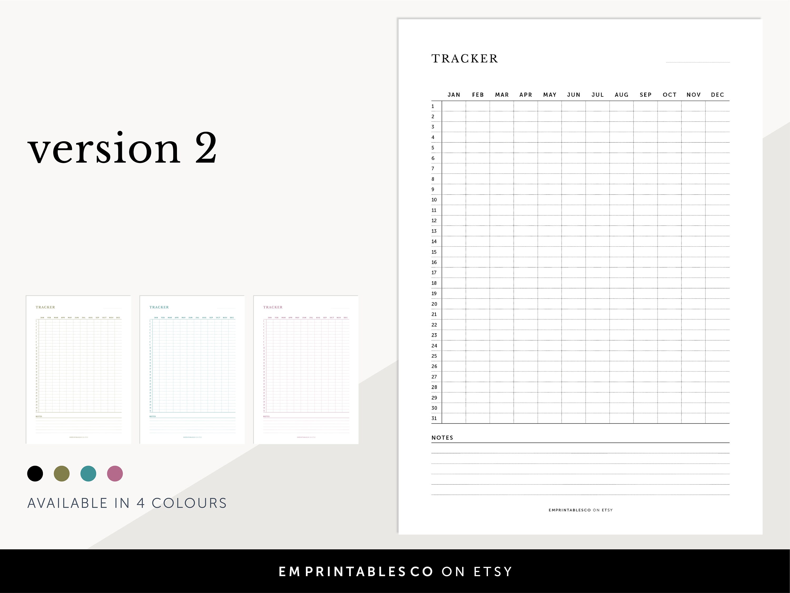 365 Day Tracker, Daily Progress Tracker, Goal Tracking Journal, Habit ...