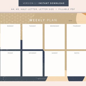 Graphic Pattern Weekly Planner, Printable & Digital Planner, Planner ...