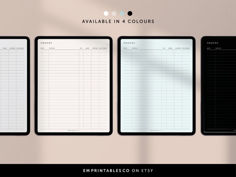 Digital Order Tracker Template, Shipping Tracker, 1-page Order Planner ...