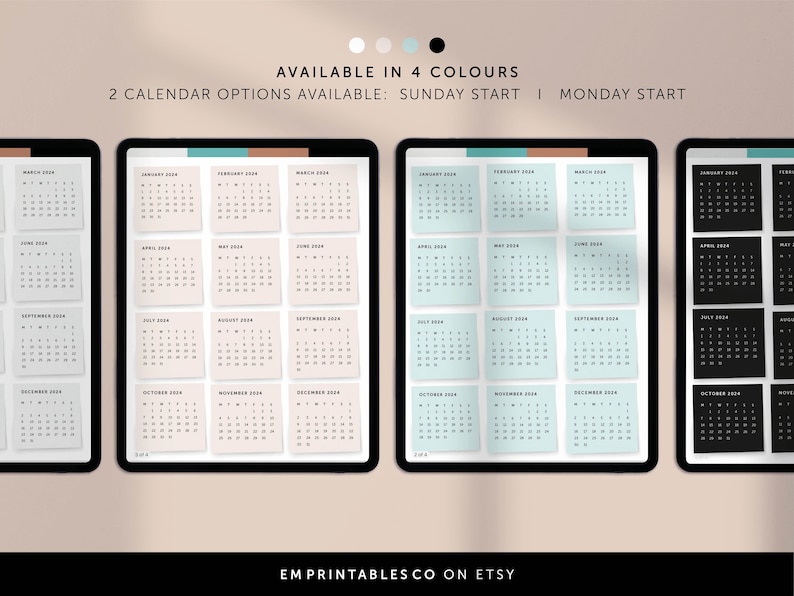 Digital 2024 Sticker, 2024 Calendar Sticker, 2024 Date Sticker ...