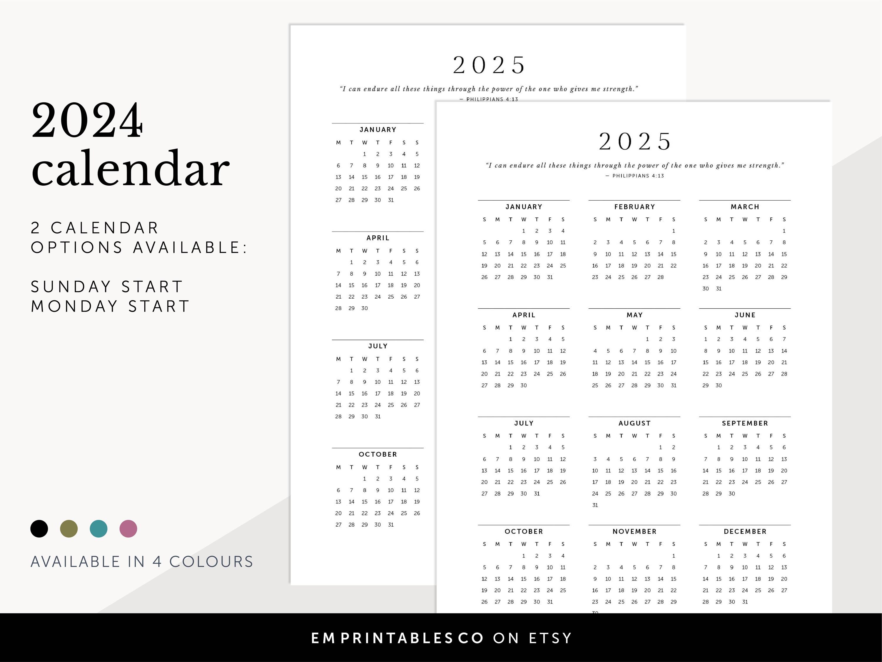 2025 Calendar With Bible Verses, 2025 Christian Calendar, 2025 Faith ...