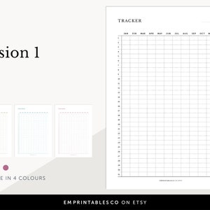 365 Day Tracker, Daily Progress Tracker, Goal Tracking Journal, Habit ...