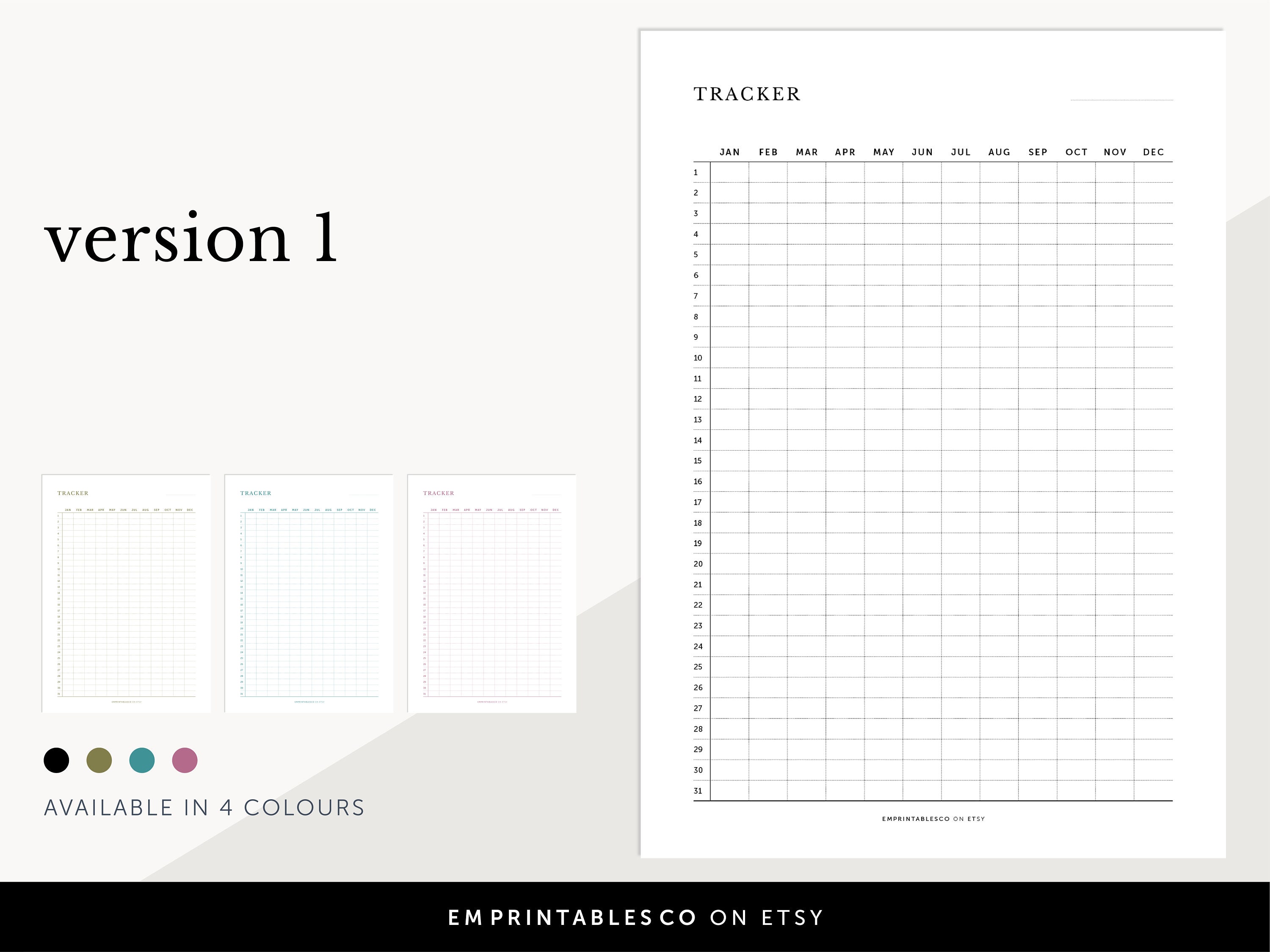 365 Day Tracker, Daily Progress Tracker, Goal Tracking Journal, Habit ...