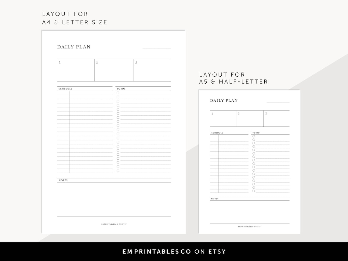 Minimalist Daily Planner Daily Checklist Daily Tasks Daily - Etsy