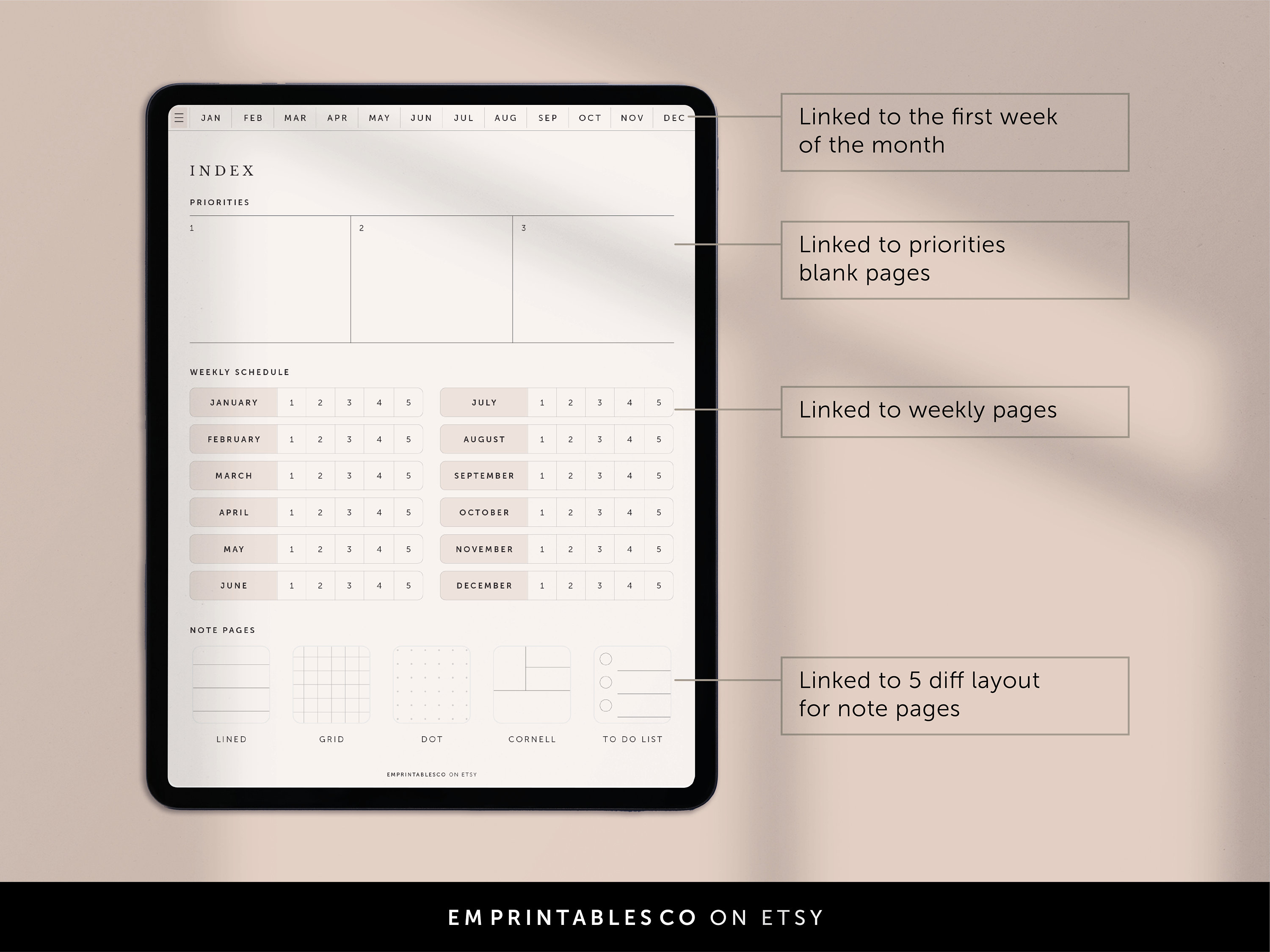 Digital Weekly to Do Planner, Weekly Dashboard, Weekly Checklist ...