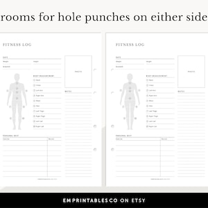 Fitness Tracking Chart, Body Measurement Tracker, Fitness Log, Workout ...