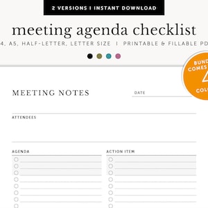 Meeting Agenda Template, Action Plan, Meeting Notes Template, Meeting ...