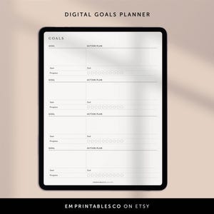 Digital Goals, Goal Action Plan, Goal Progress Tracker, Financial Goals ...