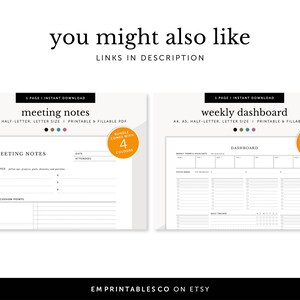 Meeting Agenda Template, Meeting Notes, Project Notes, Meeting Minutes ...
