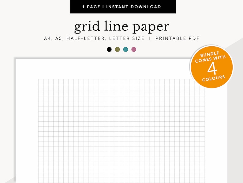 Grid Paper Printable, Squared Paper, Graph Paper, Printable Planner ...