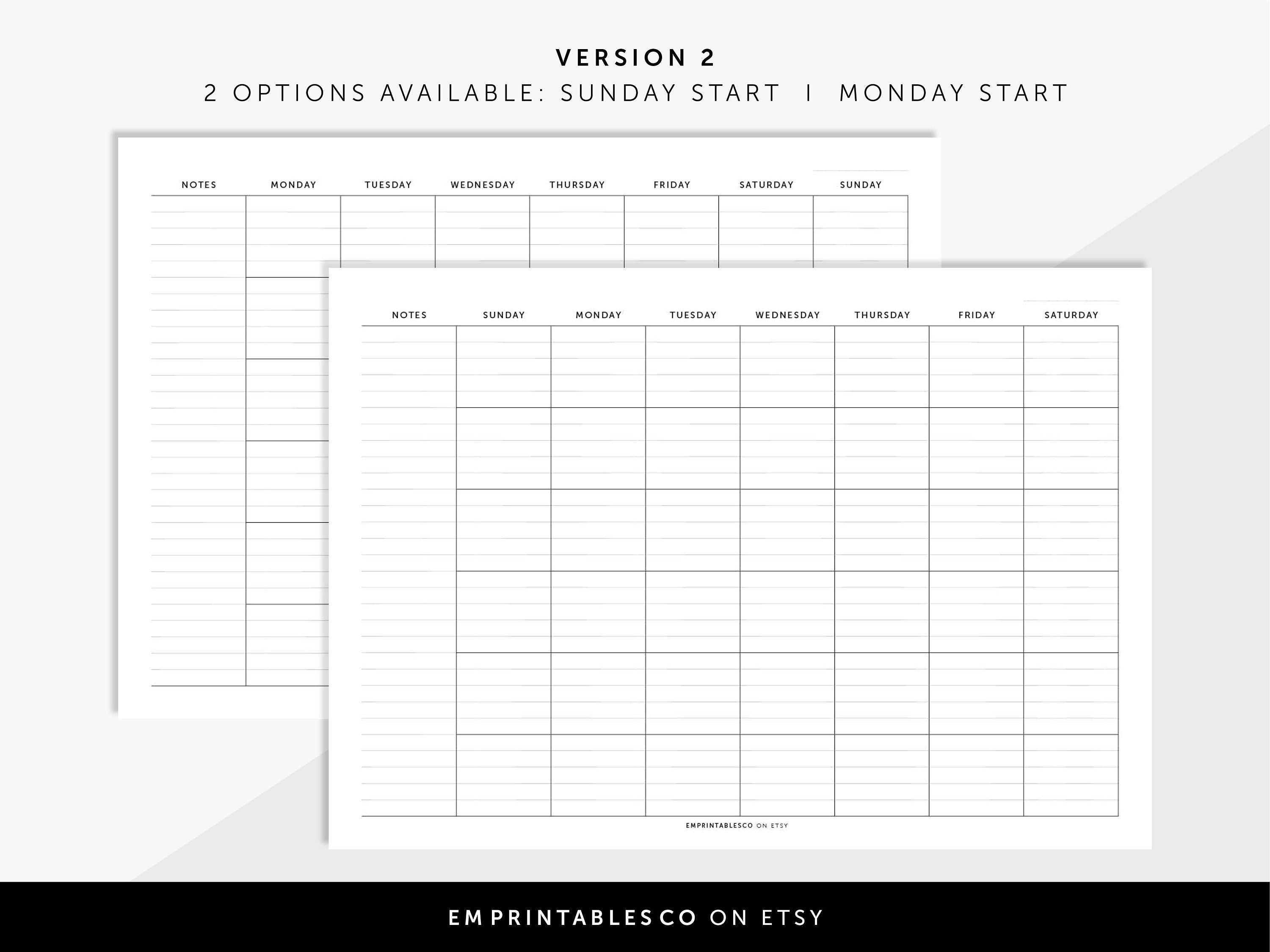 Undated Monthly Calendar Simple Monthly Desk Calendar Work & - Etsy