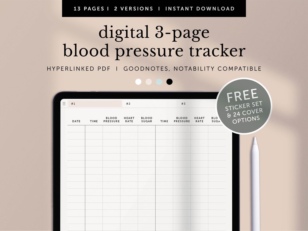 Digital Blood Pressure Tracker, Blood Sugar Tracker, Heart Rate Tracker ...