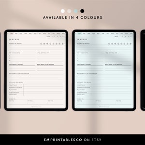 Digital Weekly Monthly Review, Digital Productivity Tracker, Goodnotes ...