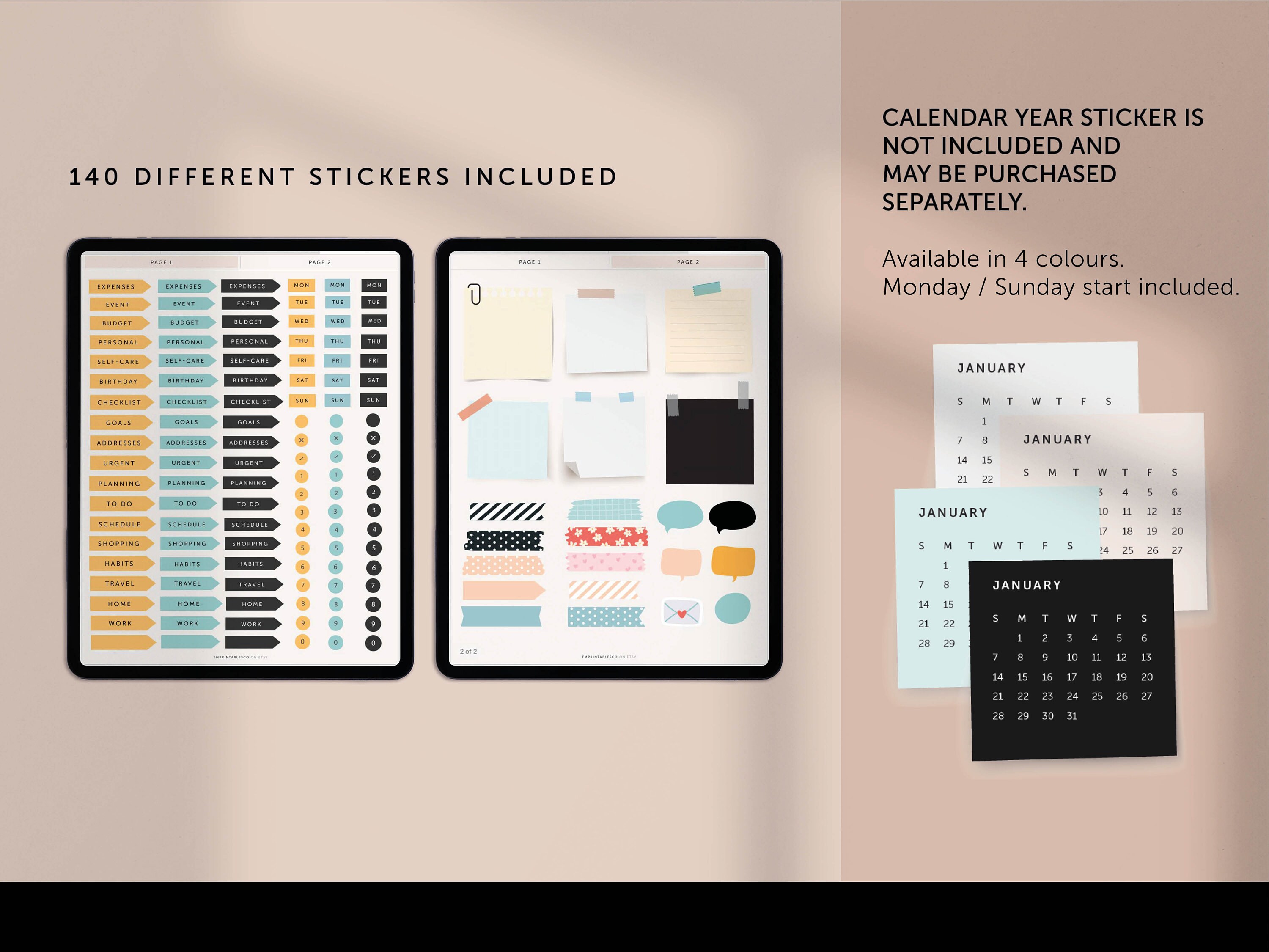 2024 Digital Monthly Planner, 2024 Monthly Overview, 2024 Monthly Goals ...