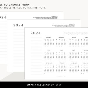 2024 Calendar With Bible Verses, 2024 Christian Planner, 2024 Yearly ...