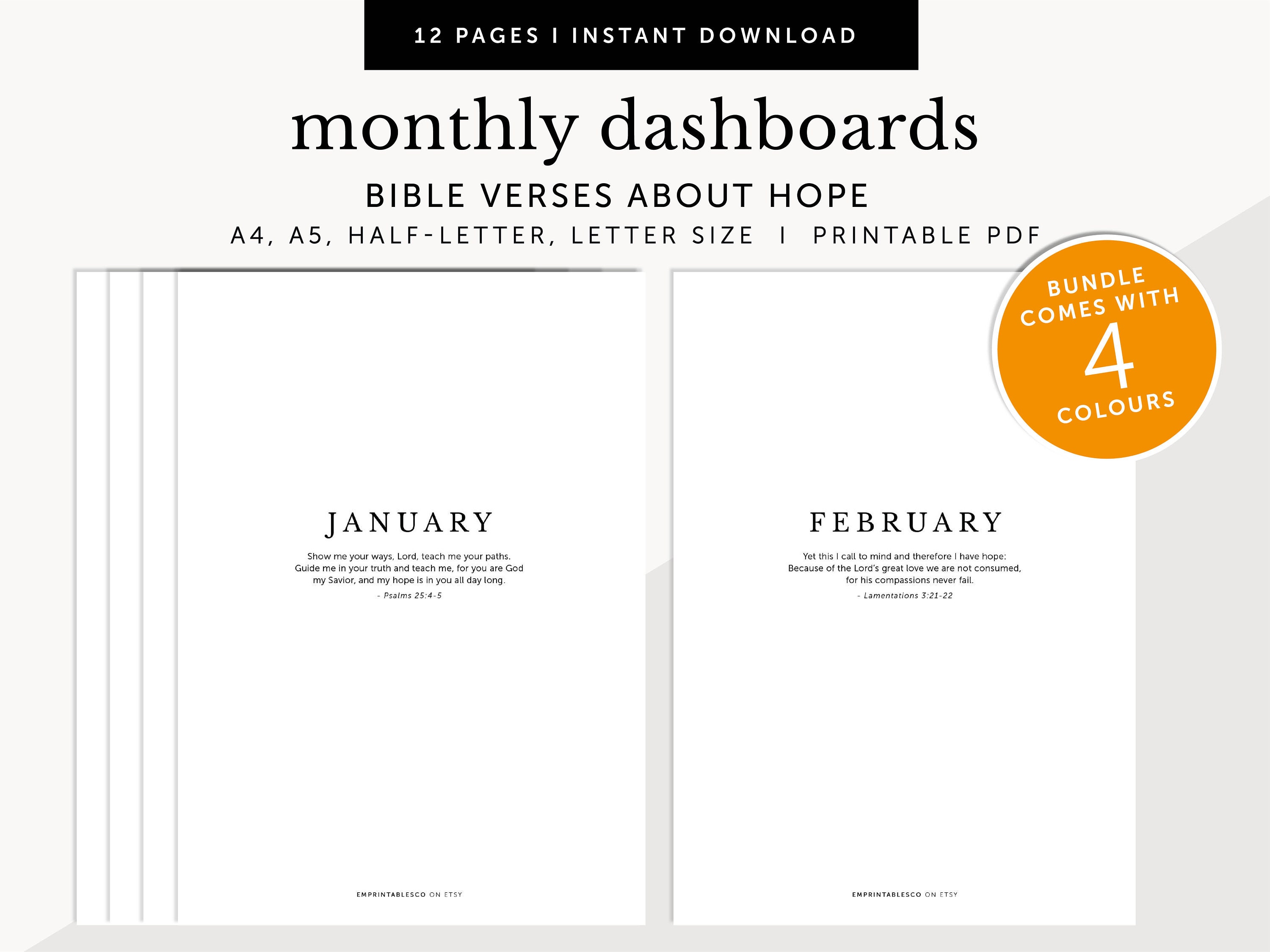 Monthly Planner Dividers, Printable Monthly Dashboards With Bible ...