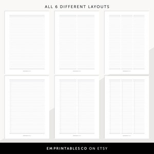 Notes Template, Notes Pages, Lined Pages, School Notes, Meeting Notes ...