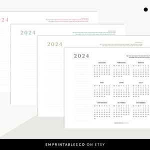 2024 Calendar With Bible Verses, 2024 Christian Planner, 2024 Yearly ...