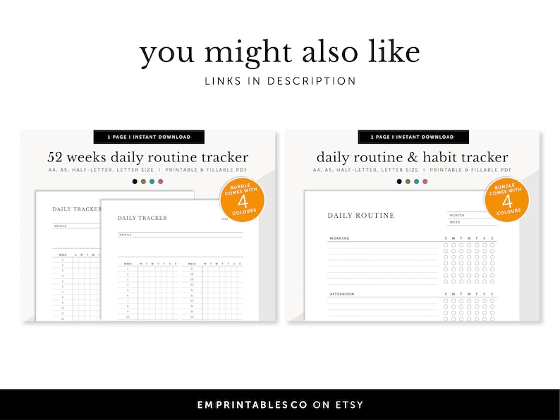 365 Day Tracker, Daily Progress Tracker, Goal Tracking Journal, Habit ...