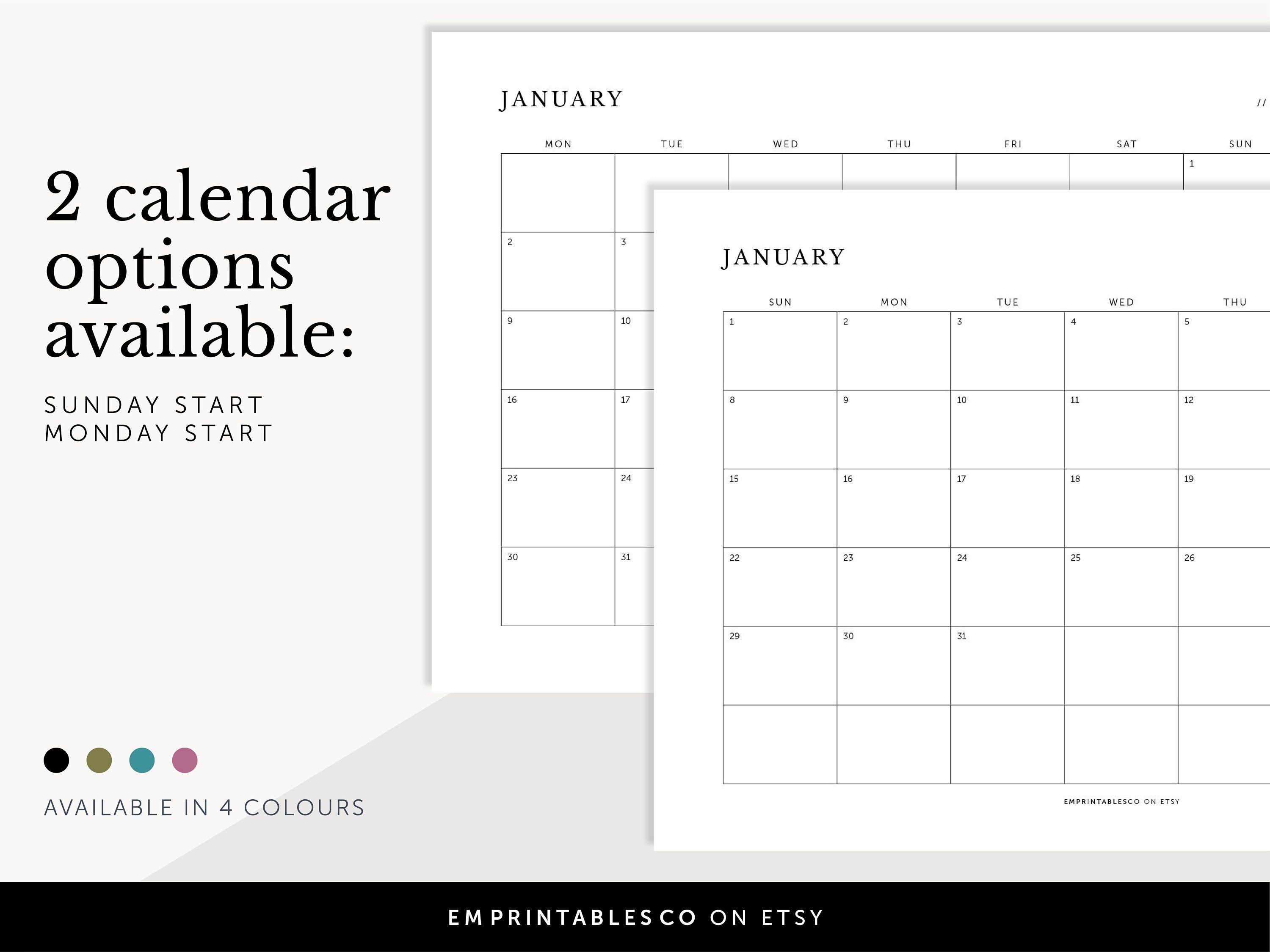 2023 Maandkalender 2023 Maandplanner 2023 Maandjournaal - Etsy België