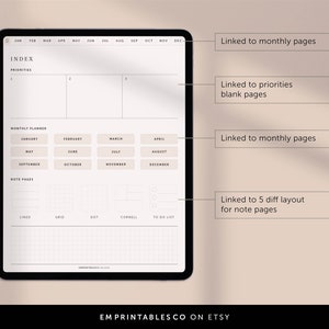 2024 Digital Monthly Planner, 2024 Monthly Overview, 2024 Monthly Goals ...