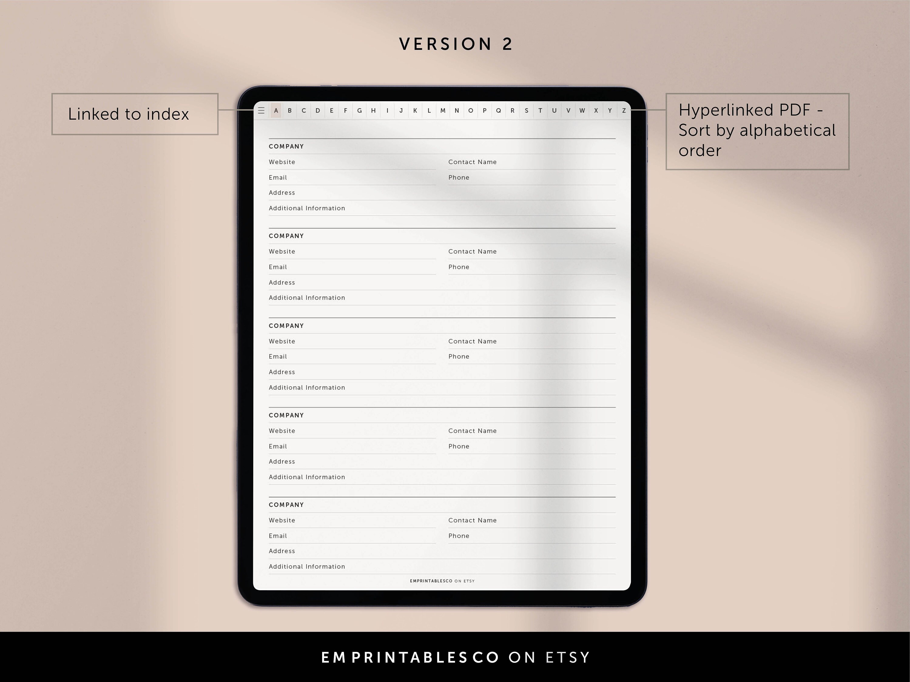 Digital Client List, Clientele Information Book, Client Contact ...