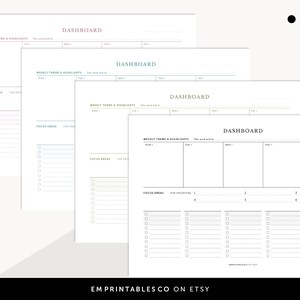 Weekday Dashboard Overview, Project Overview, Project Planner, Weekdays ...