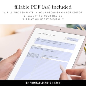 Meeting Notes Template, Meeting Agenda, Meeting Pointers, Meeting ...