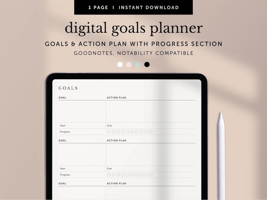 Digital Goals, Goal Action Plan, Goal Progress Tracker, Financial Goals ...