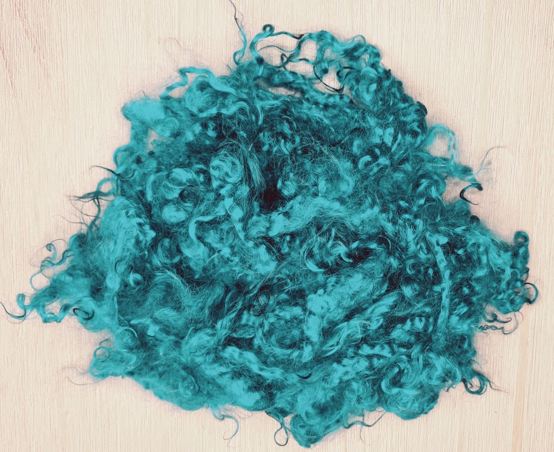 Teal Superfine Kid Mohair Locks. Ideal for Spinning, Blending, Dolls ...