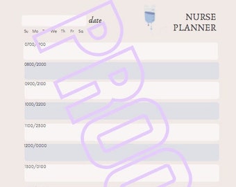 12 Hour Nurse Shift Organizer -PDF Download - Etsy