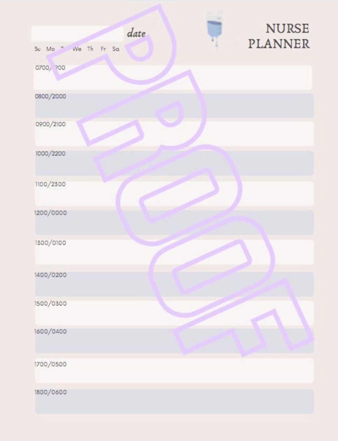 12-hour Nurse Shift Planner - Etsy