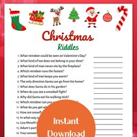 Printable Christmas Riddles Game: Family Fun (PDF) - Etsy