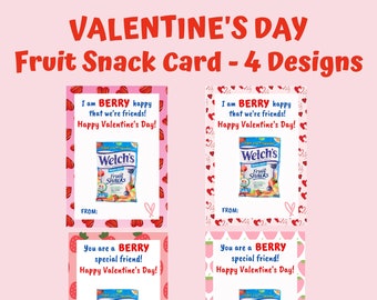 Valentine Day Fruit Snack Card - Etsy