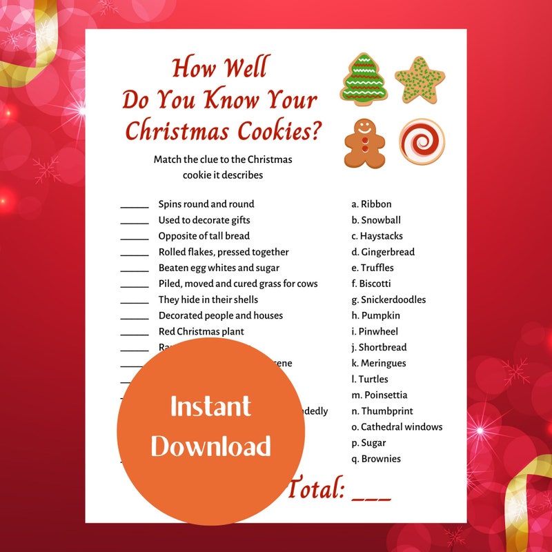 Christmas Cookie Game - Etsy