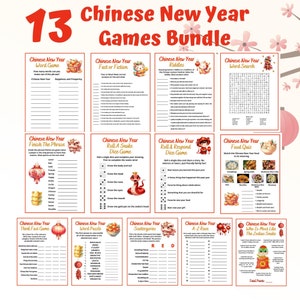 13 Chinese New Year Games Bundle New Year Printable Games CNY Games ...