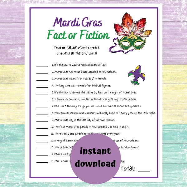 Mardi Gras Activity - Etsy