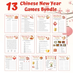 13 Chinese New Year Games Bundle New Year Printable Games CNY Games ...