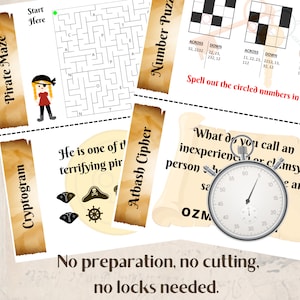 Escape Room for Kids | Printable Escape Room | Pirate Treasure Hunt ...