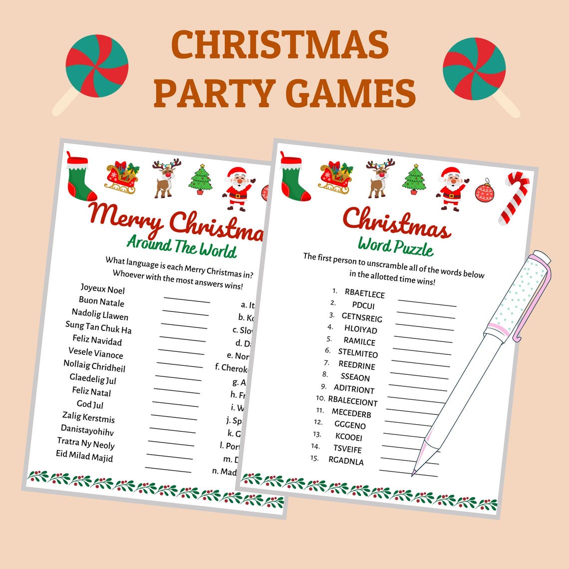16 Christmas Games Bundle | Christmas Party Games | Christmas Games for ...