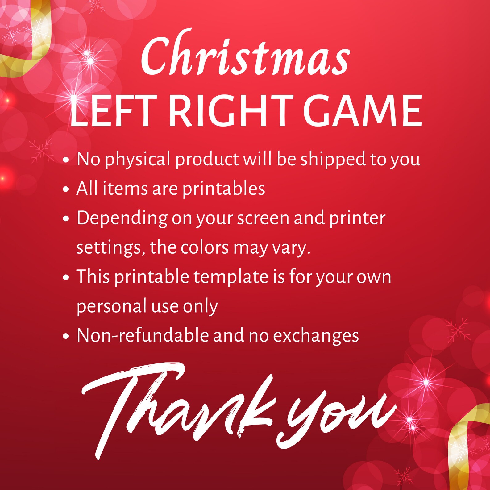 Christmas Left Right Game | Left Right Gift Exchange Game | Christmas ...