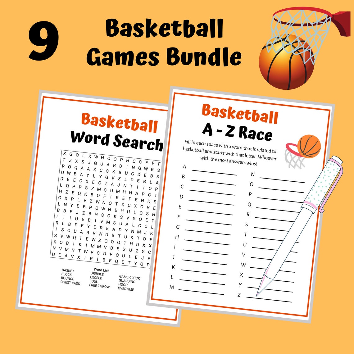 2024 March Madness NCAA Games Bundle Printable March Madness NCAA ...