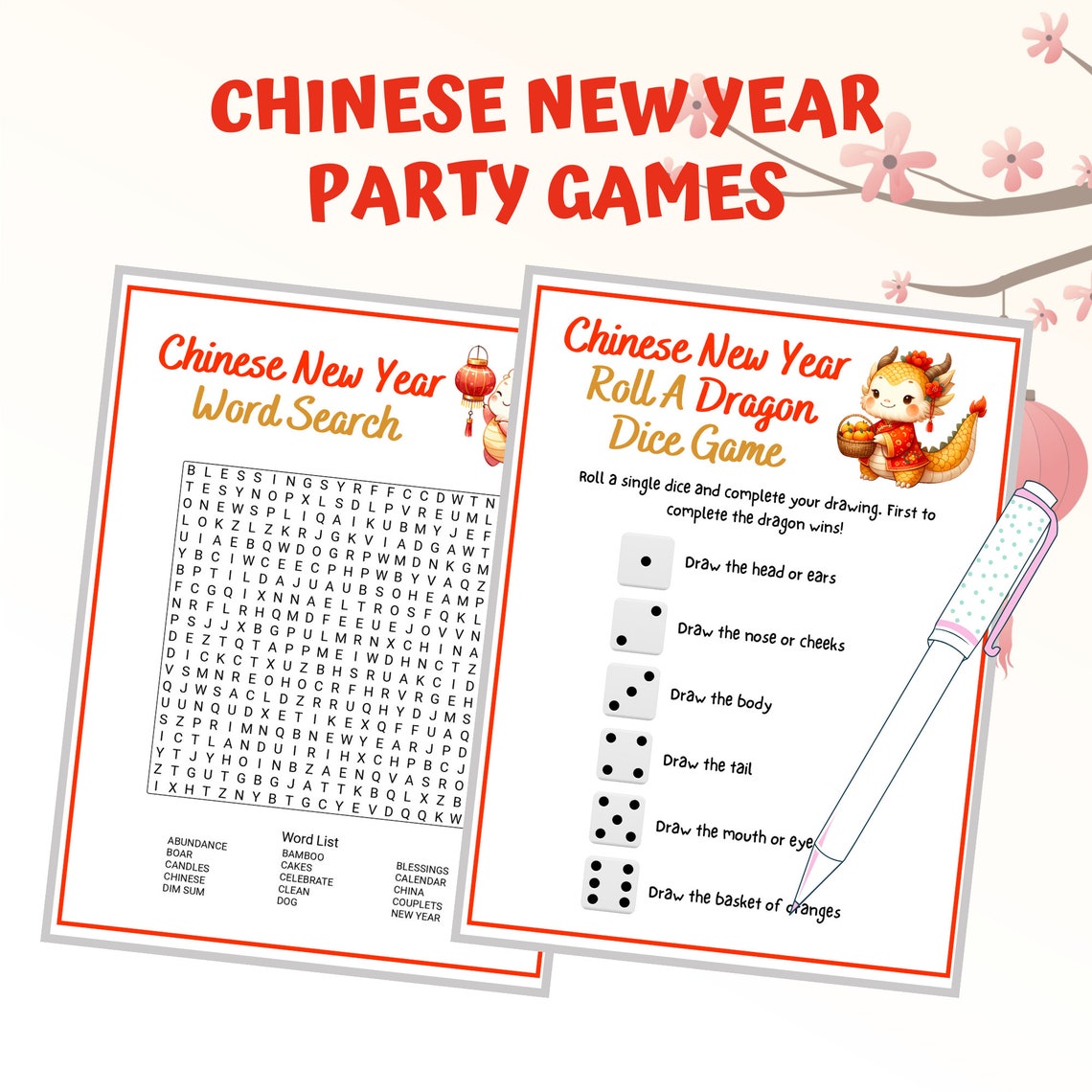 13 Chinese New Year Games Bundle New Year Printable Games CNY Games ...