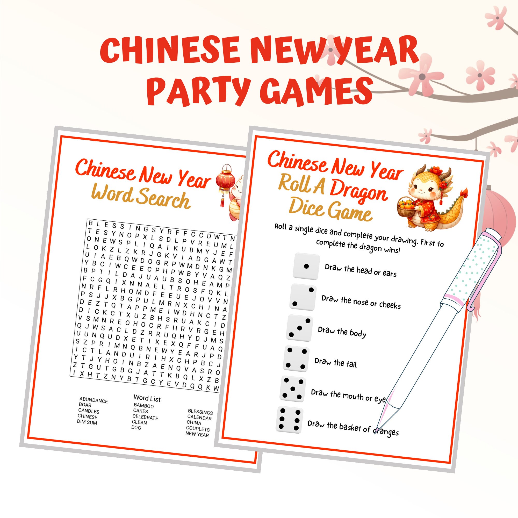 13 Chinese New Year Games Bundle New Year Printable Games CNY Games ...