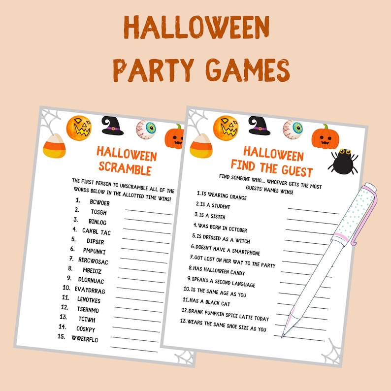 15 Halloween Games Bundle, Halloween Party Games, Halloween Games ...