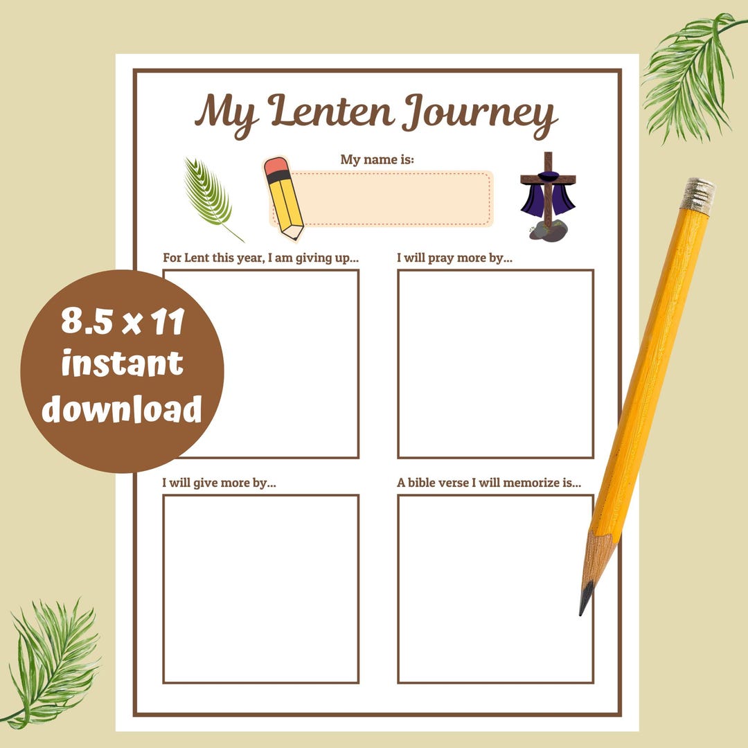 Lent for Kids | Ash Wednesday | My Lenten Journey | Lenten Activities ...