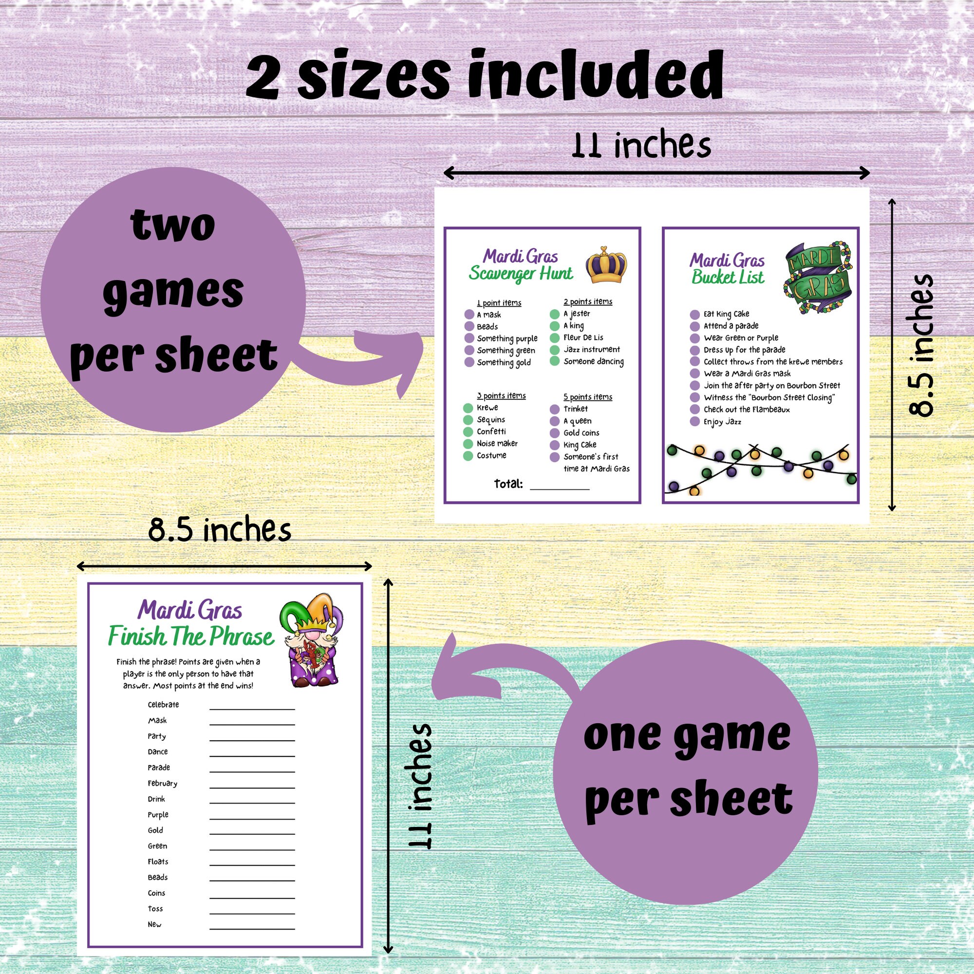 Mardi Gras Games Bundle | Printable Mardi Gras Party Game | Mardi Gras ...