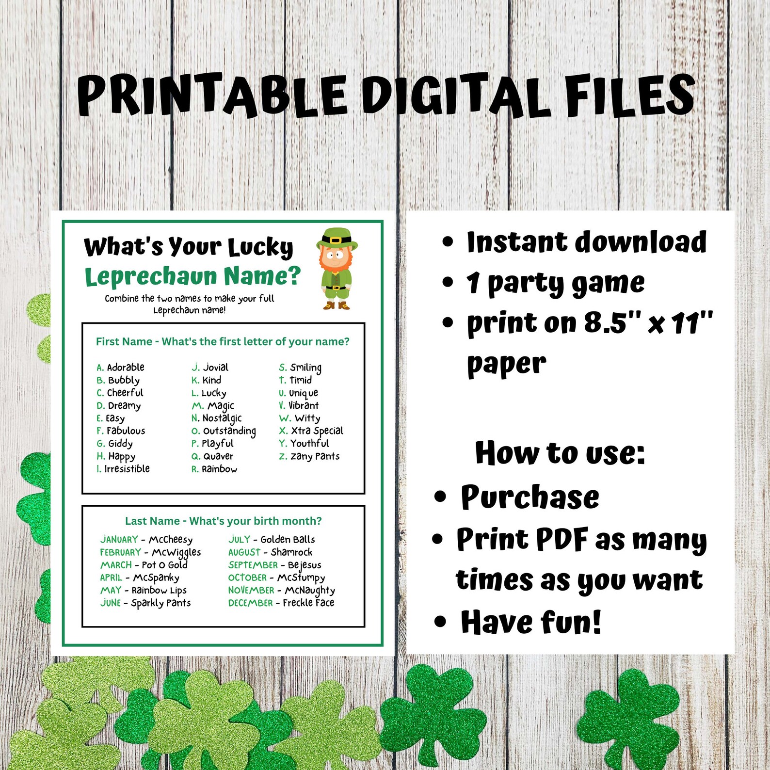 St. Patrick's Day What's Your Leprechaun Name Game | St Paddy's Day ...